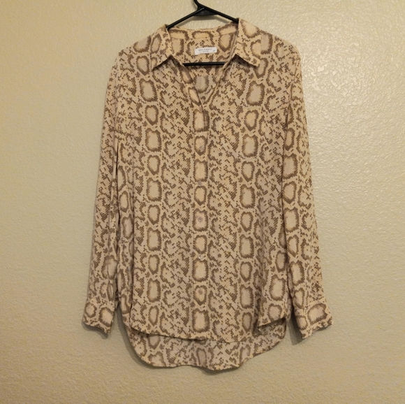 Equipment | Tops | Equipment Femme Beige Snake Print Silk Blouse | Poshmark